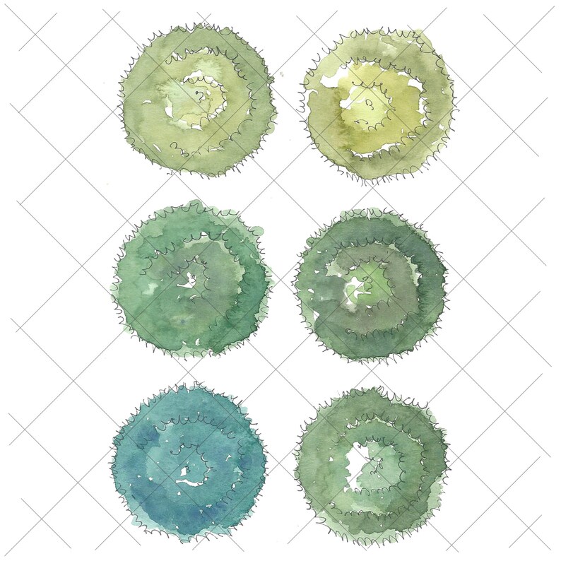 Landscape Graphics - Plan View Trees - Watercolor - Tree 004 - Etsy