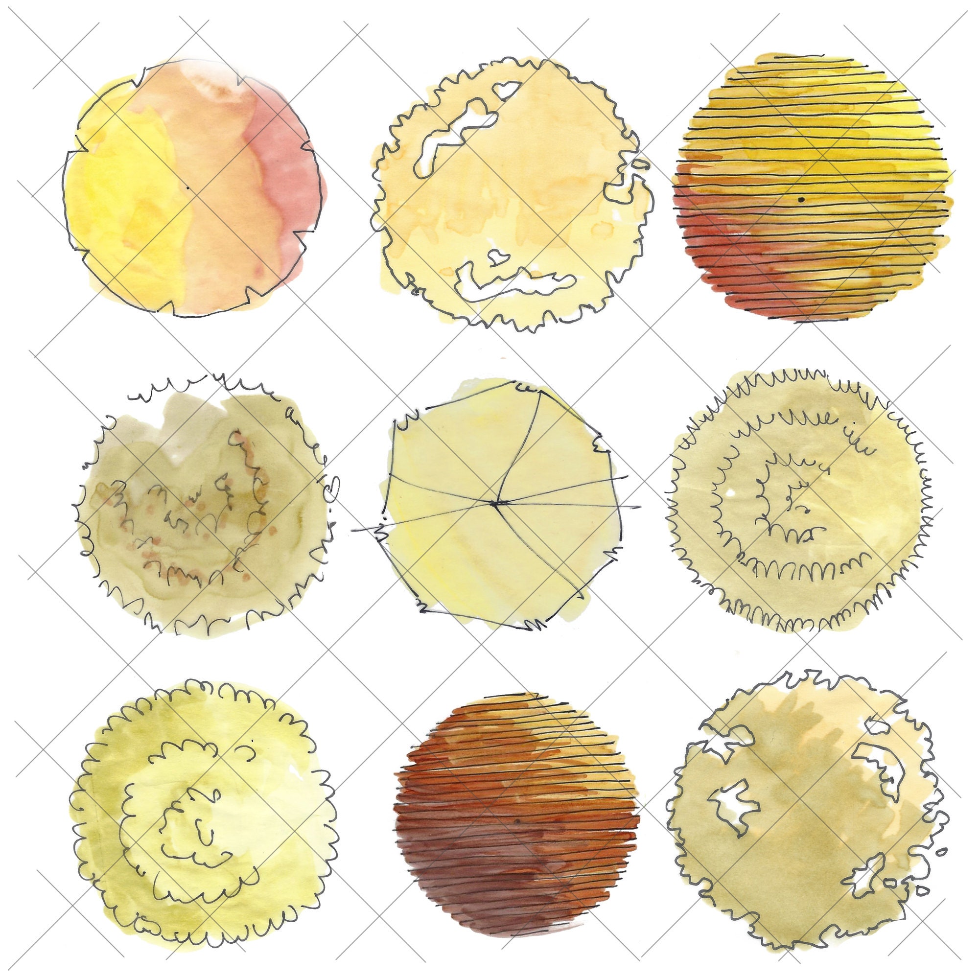 Landscape Graphics Plan View Trees Marker Brown Variety - Etsy