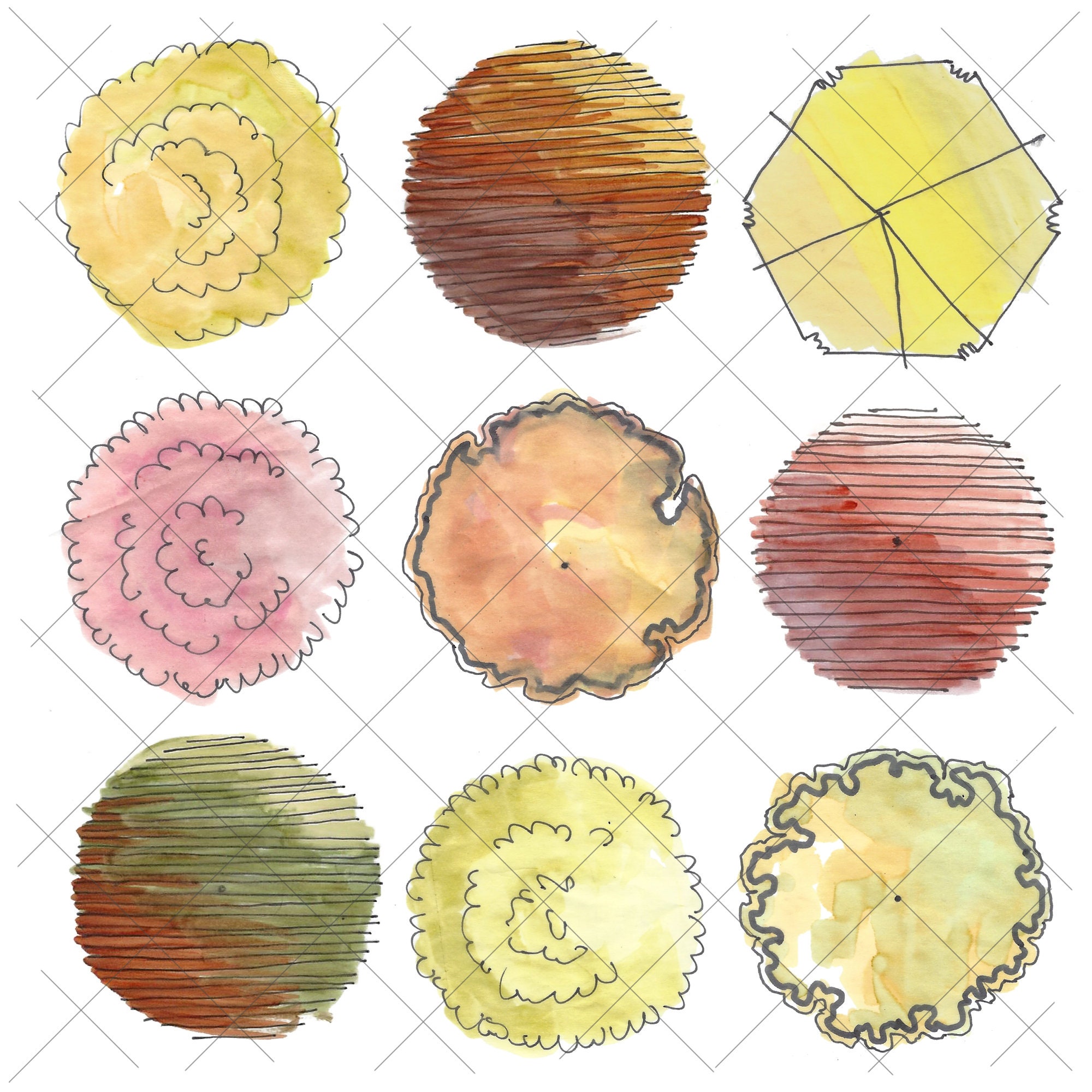 Landscape Graphics - Plan View Trees - Marker - Fall Variety - Etsy