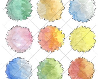 Landscape Graphics Plan View Trees Watercolor Bright Green Variety - Etsy