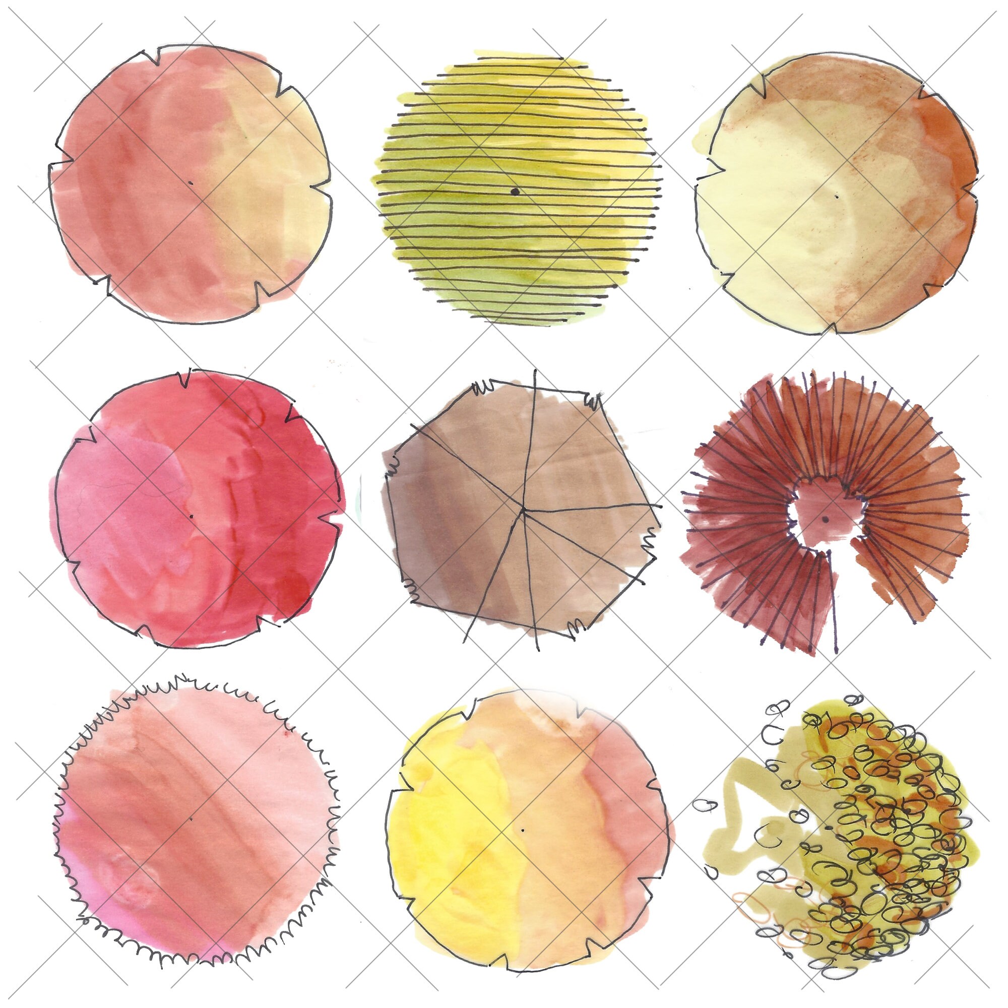 Landscape Graphics - Plan View Trees - Marker - Fall Variety - Etsy