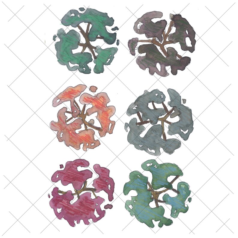 Landscape Graphics - Plan View Trees - Watercolor Pencil - Tree 011 - Etsy