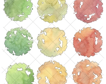 Landscape Graphics - Plan View Trees - Watercolor - Tree 004 - Etsy