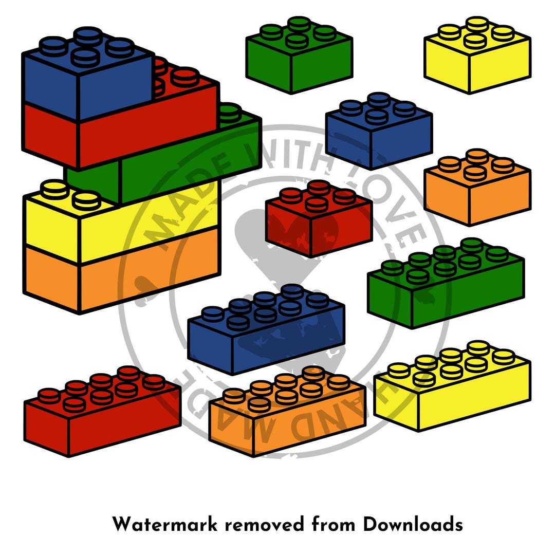 Building Blocks Svg Png Clipart | Colorful Brick Files for Cricut ...