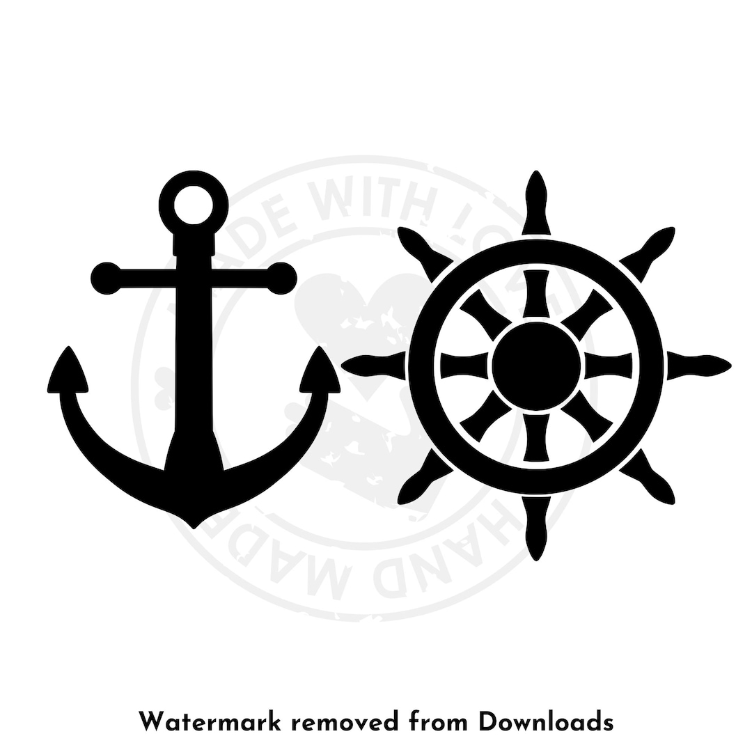 Anchor and Ship Wheel Svg Png | Nautical Clipart for Sublimation, DTF ...