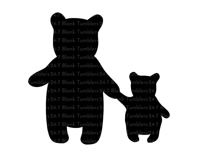 Bears SVG File, Bear Silhouette Svg, Mama Bear Svg, Baby Bear Svg, Mom ...