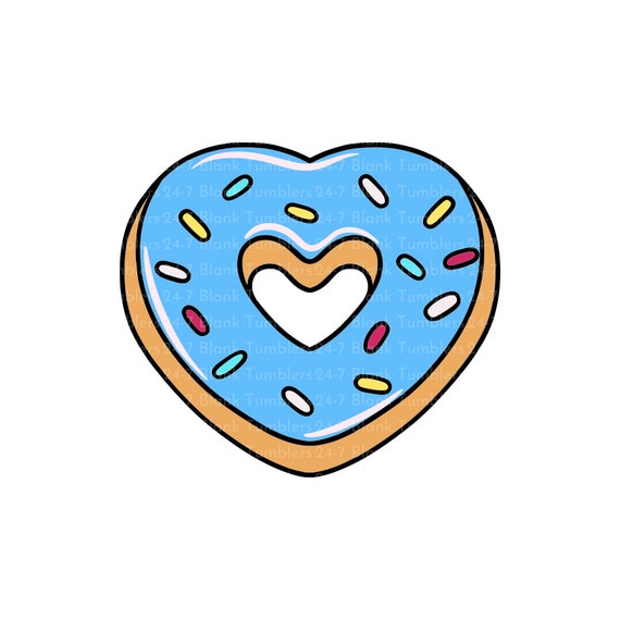 Heart Blue Donut Heart Svg Heart Svg Valentine's Day | Etsy