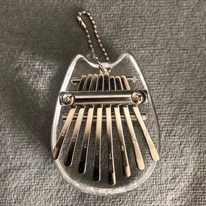 Kalimba Cute Cat Mini Portable Thumb Piano Finger Clear Acrylic ...