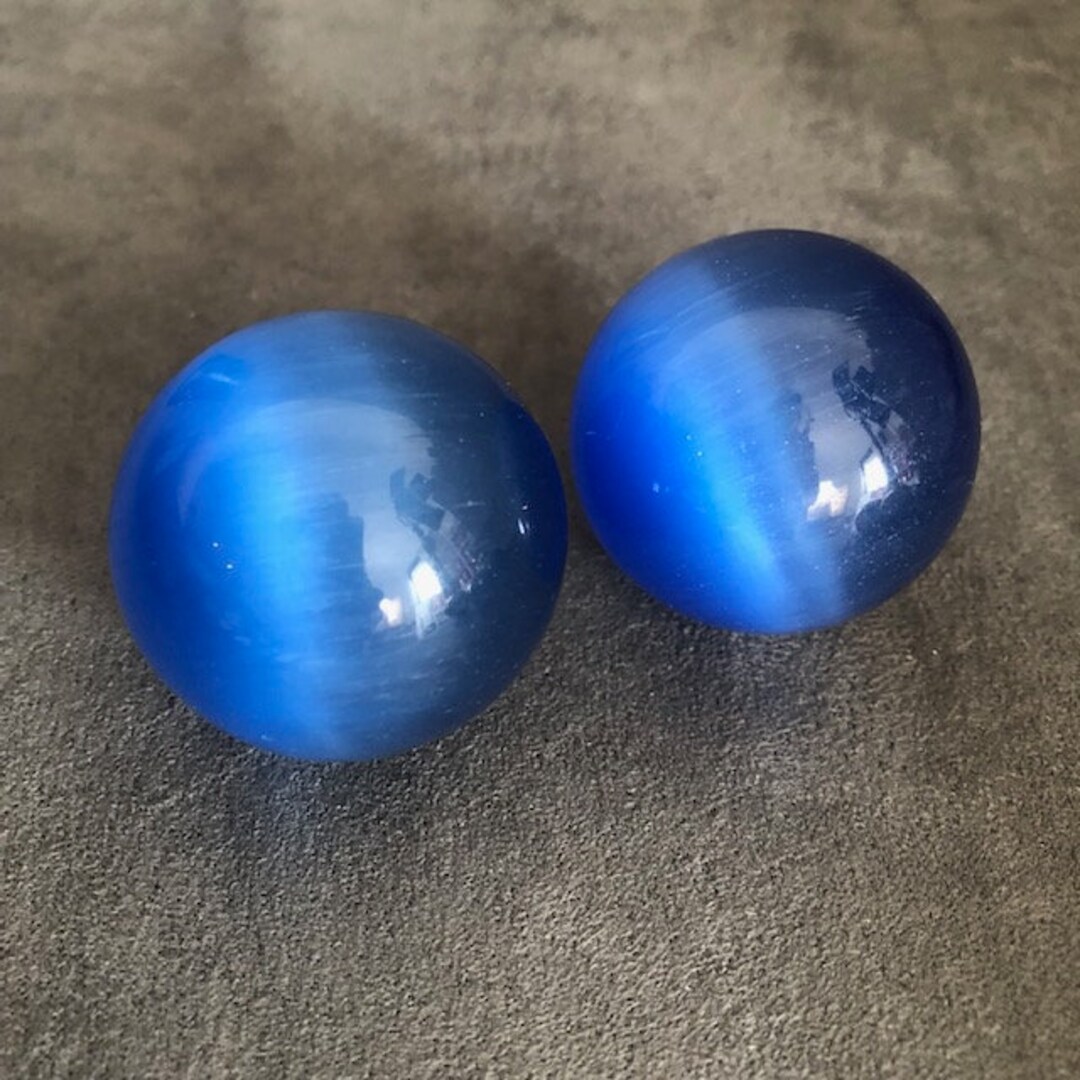 Set of Tiger Eye Blue Stress Balls Chinese Health Baoding Balls Pair ...