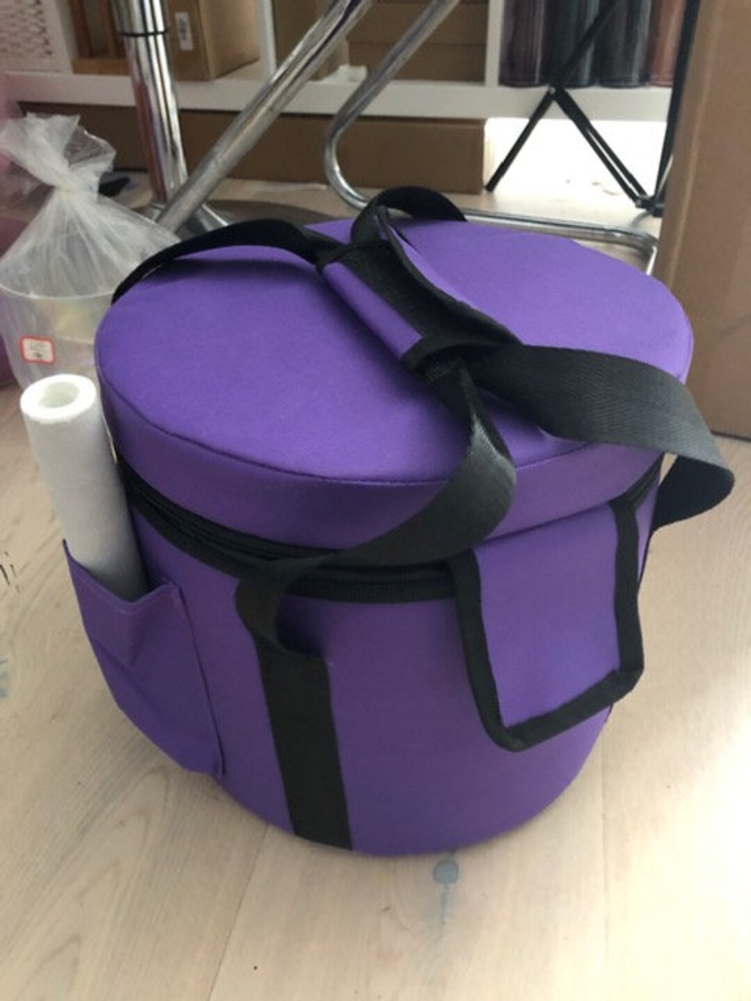 Purple Canvas Bag Carry Case for 7 8 Crystal Singing Bowl Black ...