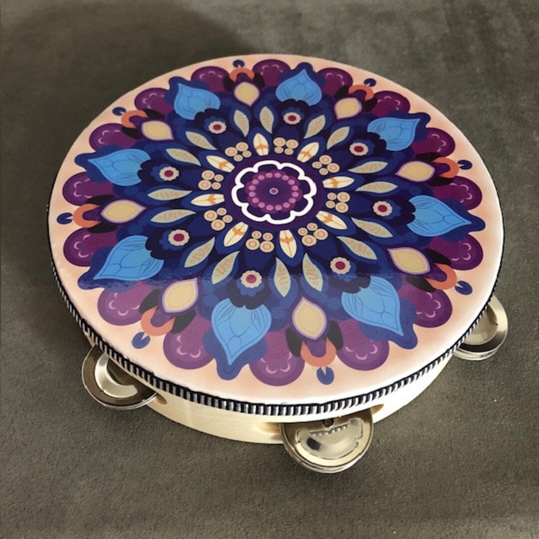 Tambourine Vegan 8 Inch Birch Wood Frame Hand Held Percussion Drum ...