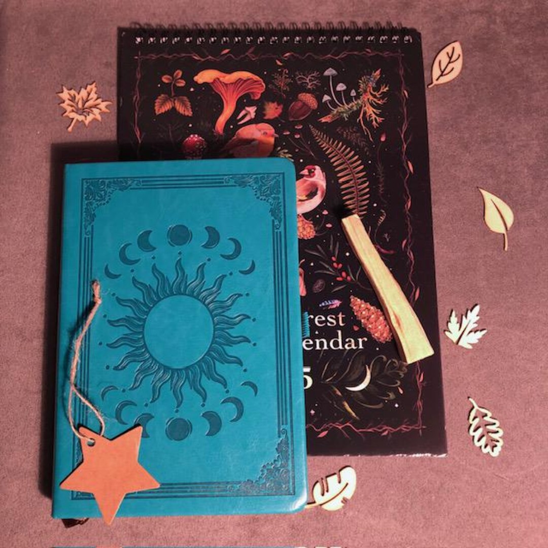Moon Calendar 2025 Gift Box: Lunar Journal Diary Notebook, Palo Santo ...