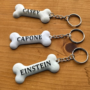 Dog Bone Keychain, Personalized 3d Printed Keychain, Dog Lover Gifts ...