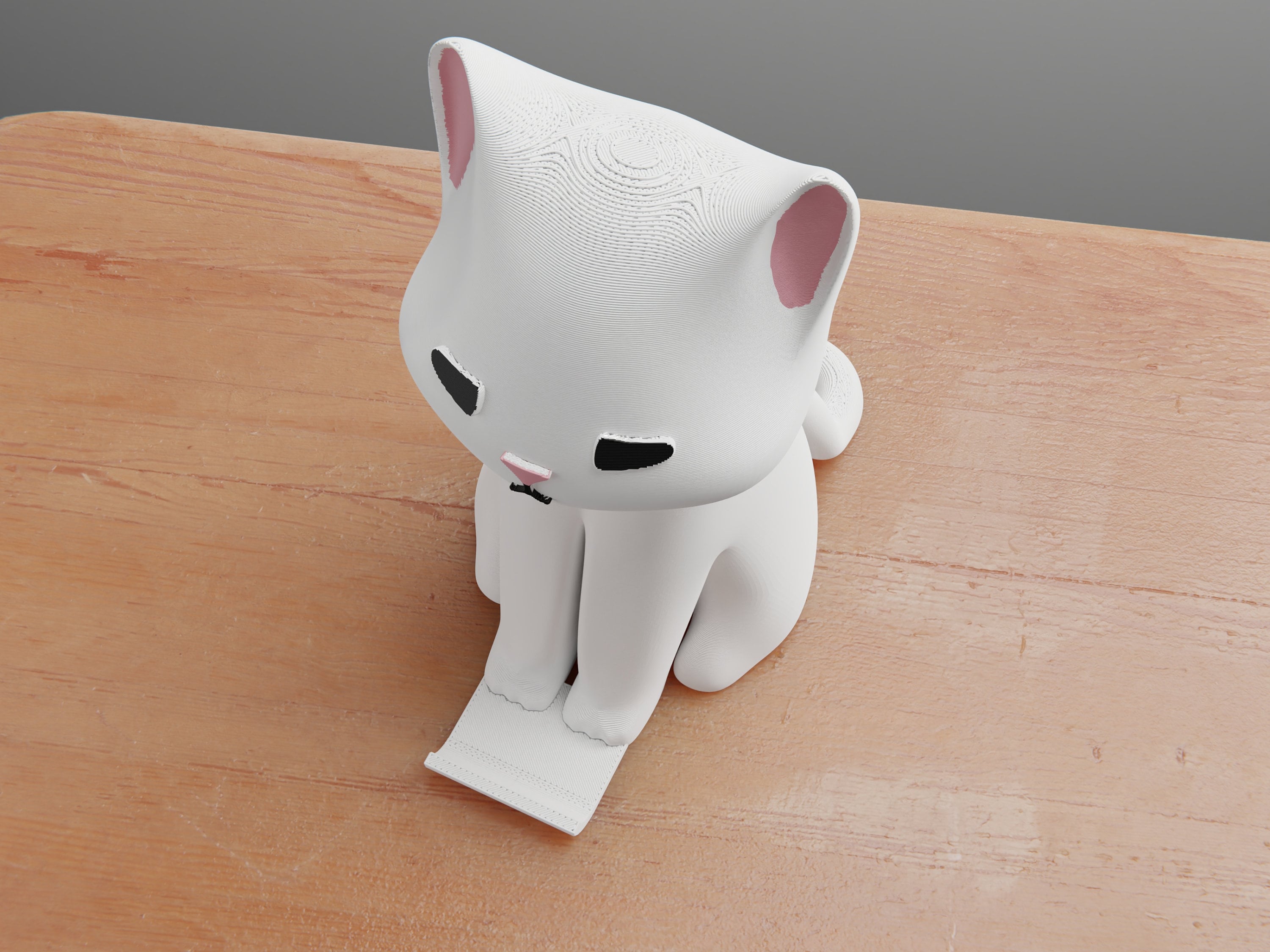 Cute Cat Cell Phone Holder Stand and Cat Figurine 3D Printed - Etsy