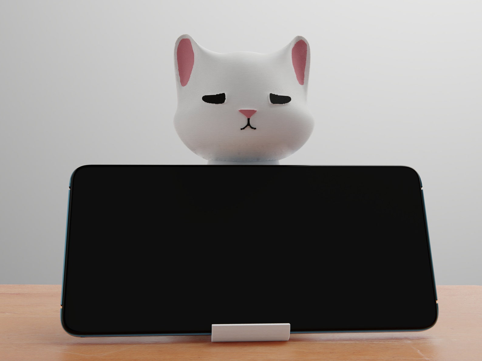Cute Cat Cell Phone Holder Stand and Cat Figurine 3D Printed - Etsy