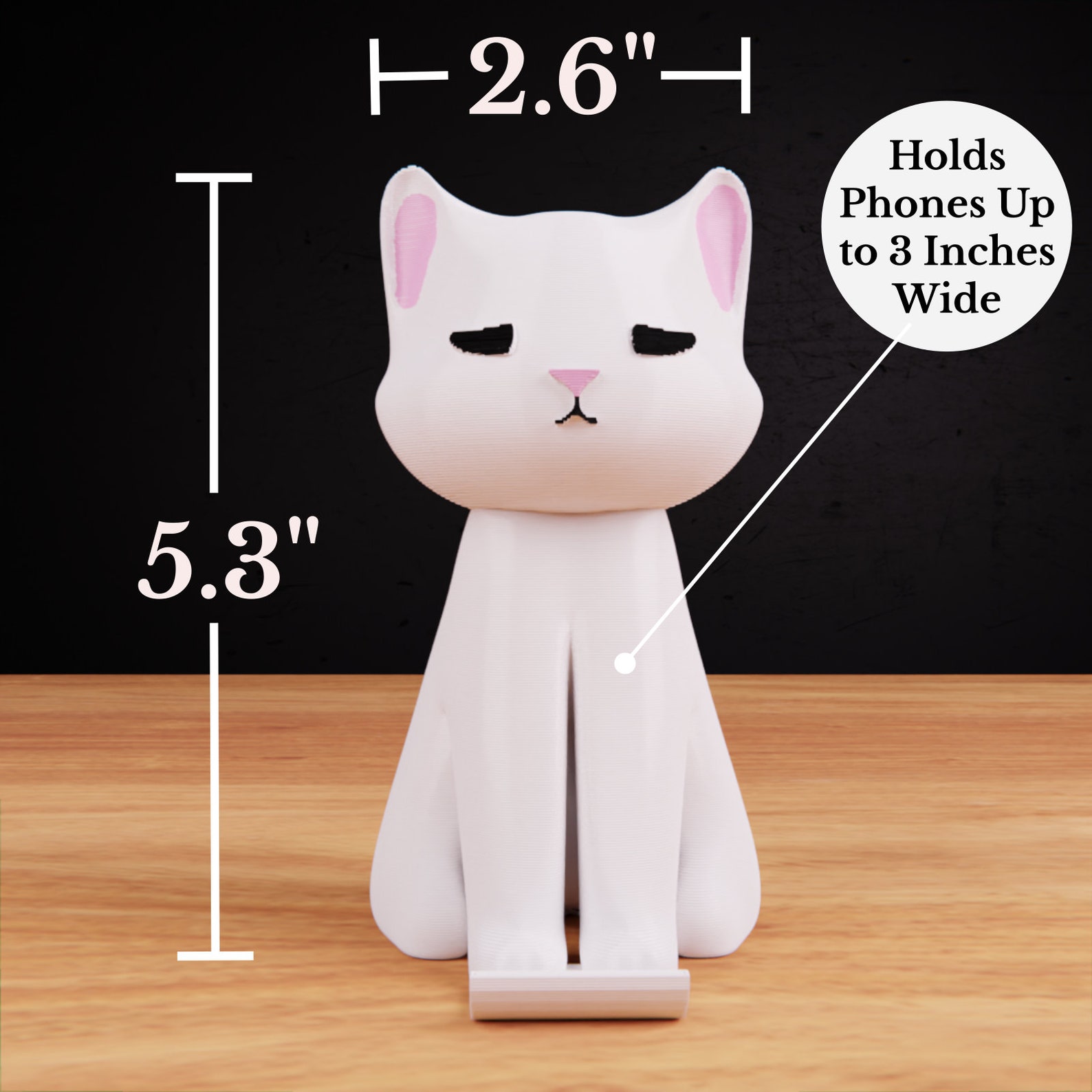 Cute Cat Cell Phone Holder Stand and Cat Figurine 3D Printed - Etsy