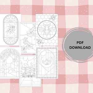 Stained Glass-inspired Coloring Sheets | Digital Download - Printable ...