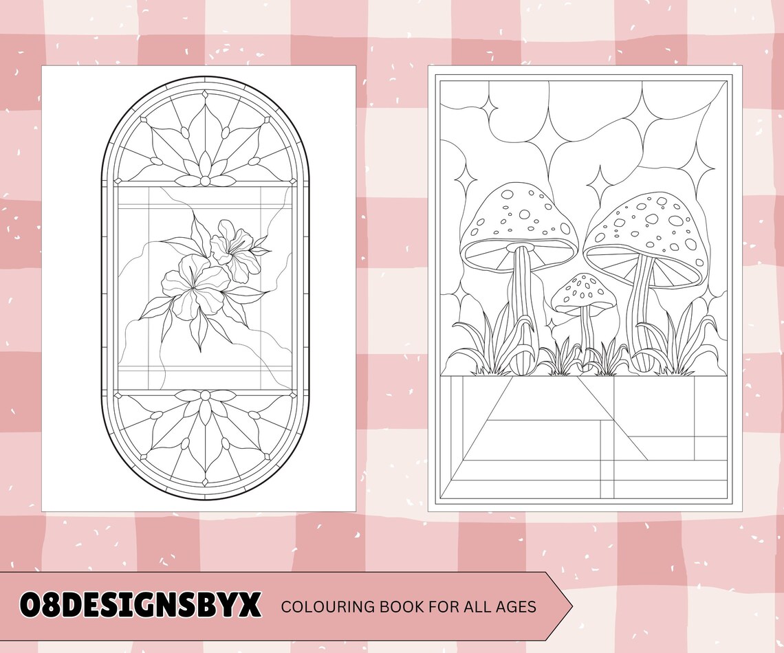 Stained Glass-inspired Coloring Sheets | Digital Download - Printable ...