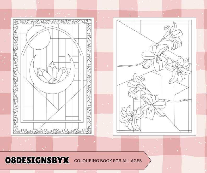 Stained Glass-inspired Coloring Sheets | Digital Download - Printable ...
