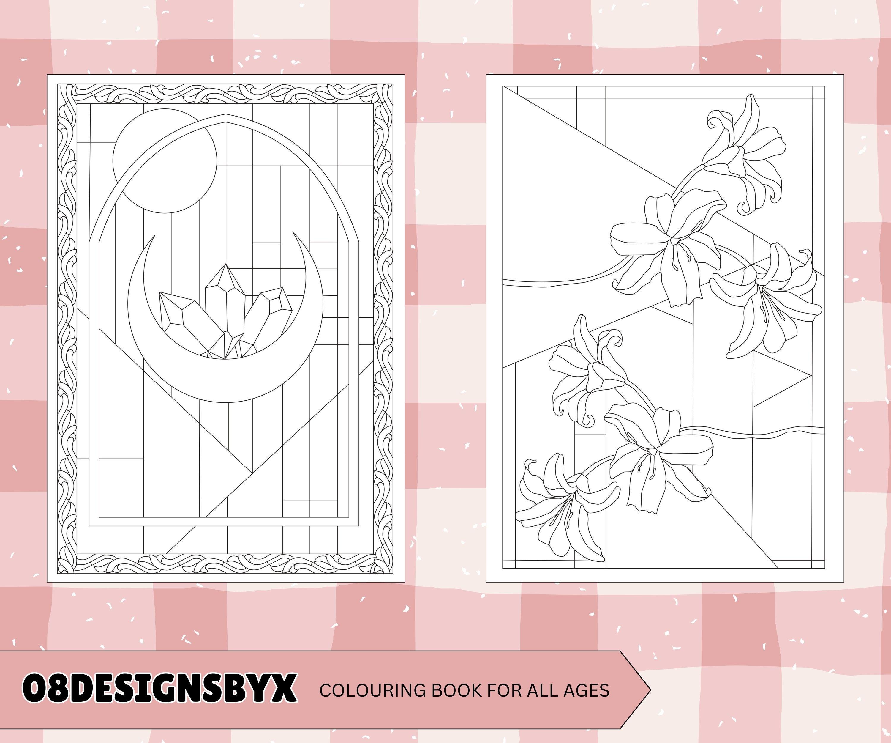 Stained Glass-inspired Coloring Sheets | Digital Download - Printable ...