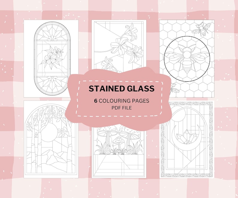 Stained Glass-inspired Coloring Sheets | Digital Download - Printable ...