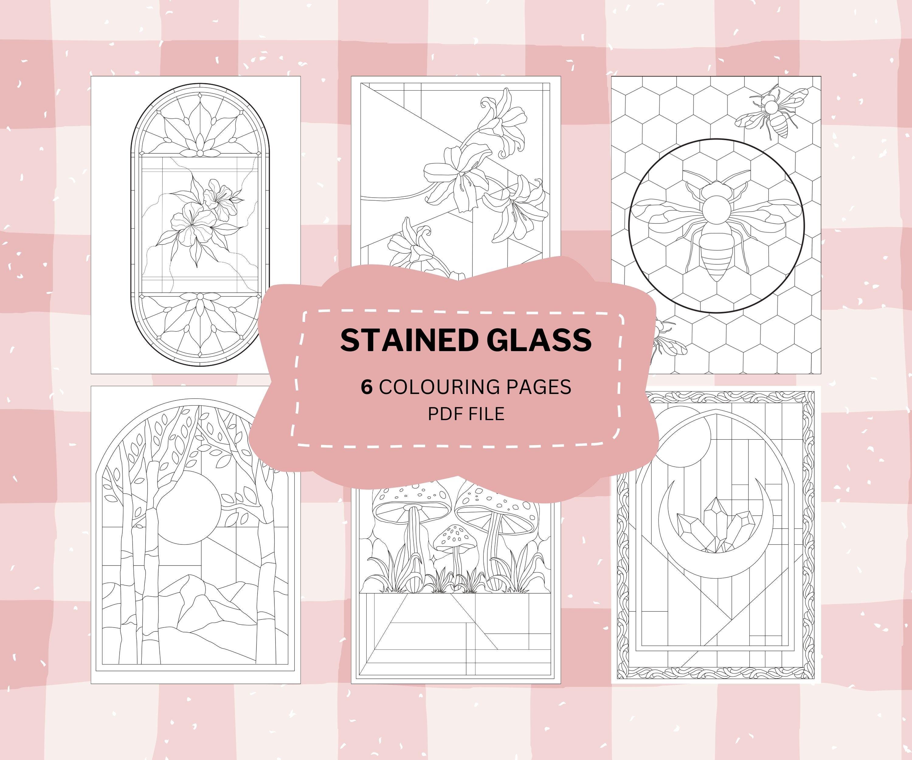 Stained Glass-inspired Coloring Sheets | Digital Download - Printable ...