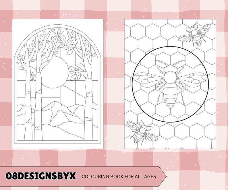 Stained Glass-inspired Coloring Sheets | Digital Download - Printable ...