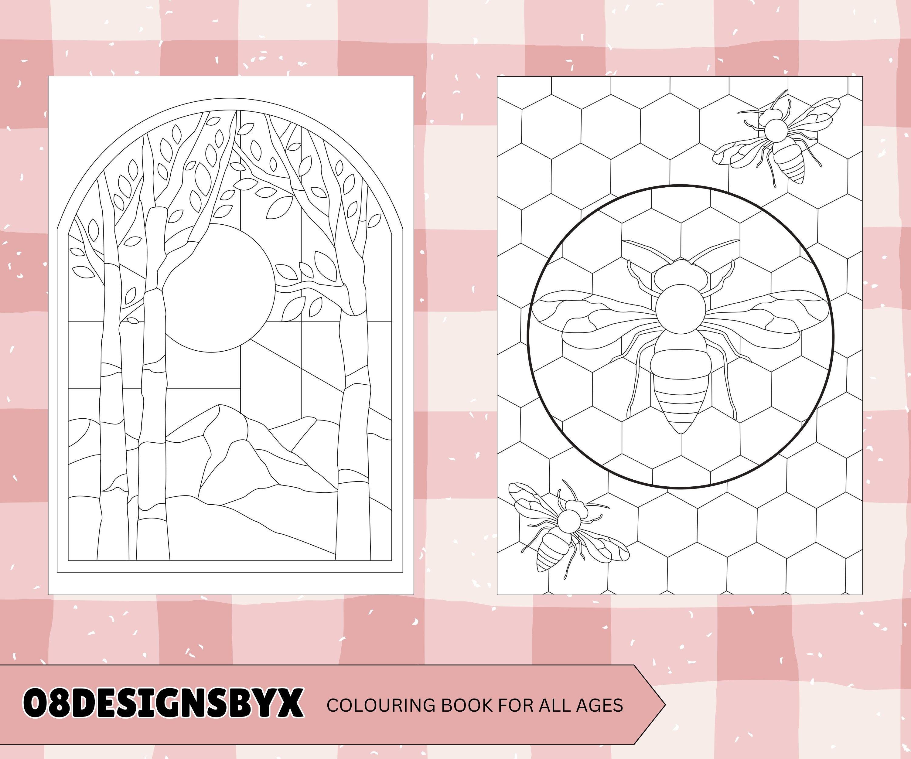 Stained Glass-inspired Coloring Sheets | Digital Download - Printable ...