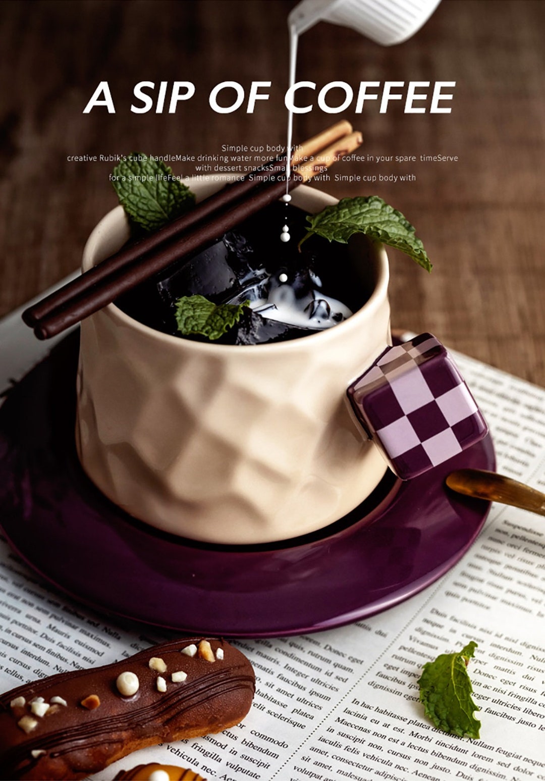 Rubik's Cube Mug Set Creative Porcelain Coffee Cup - Etsy