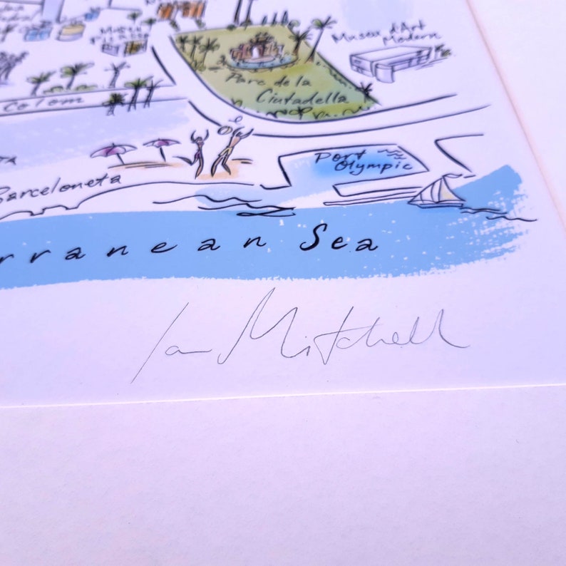 Illustrated Map of Barcelona by Inky Mitch. Signed Limited - Etsy