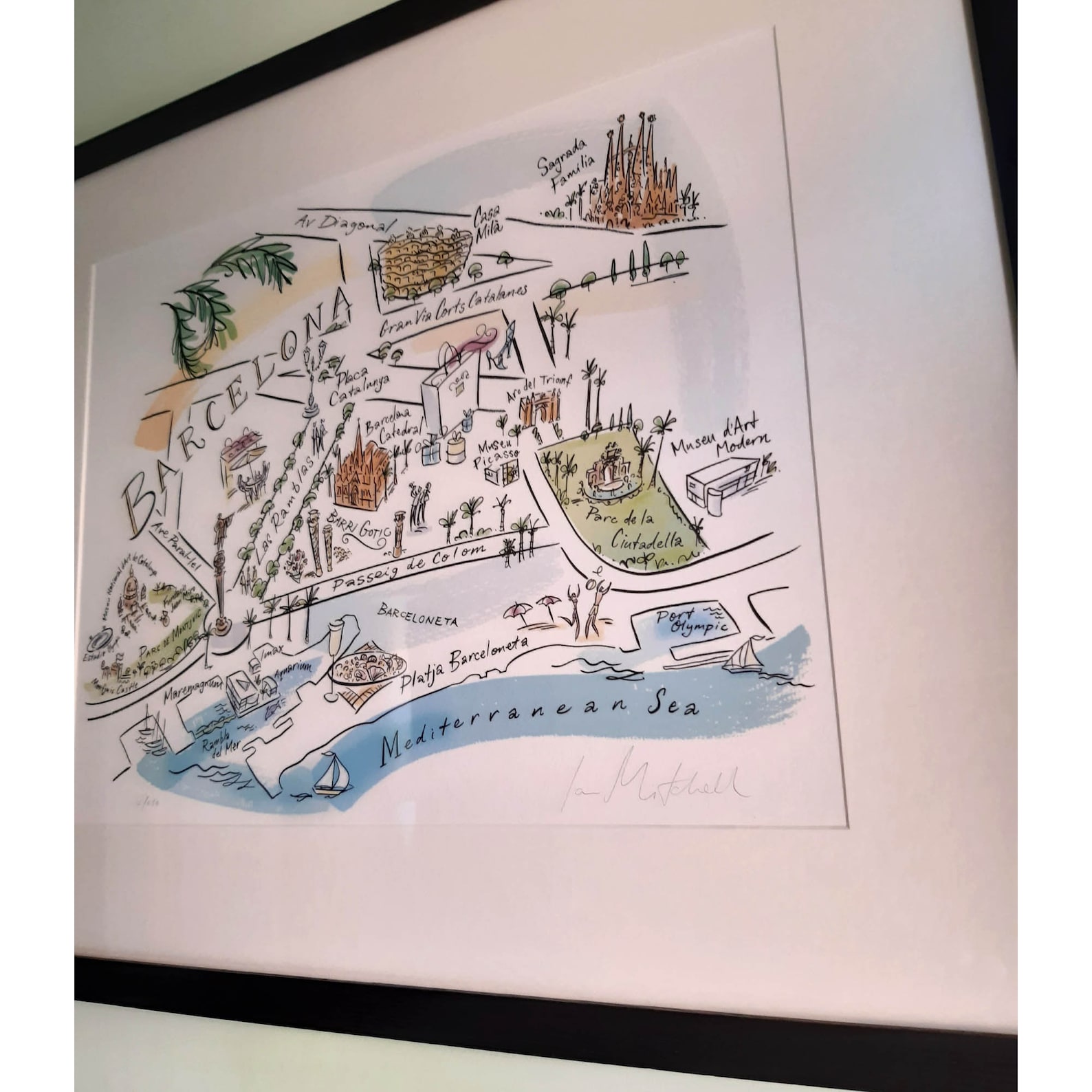 Illustrated Map of Barcelona by Inky Mitch. Signed Limited | Etsy