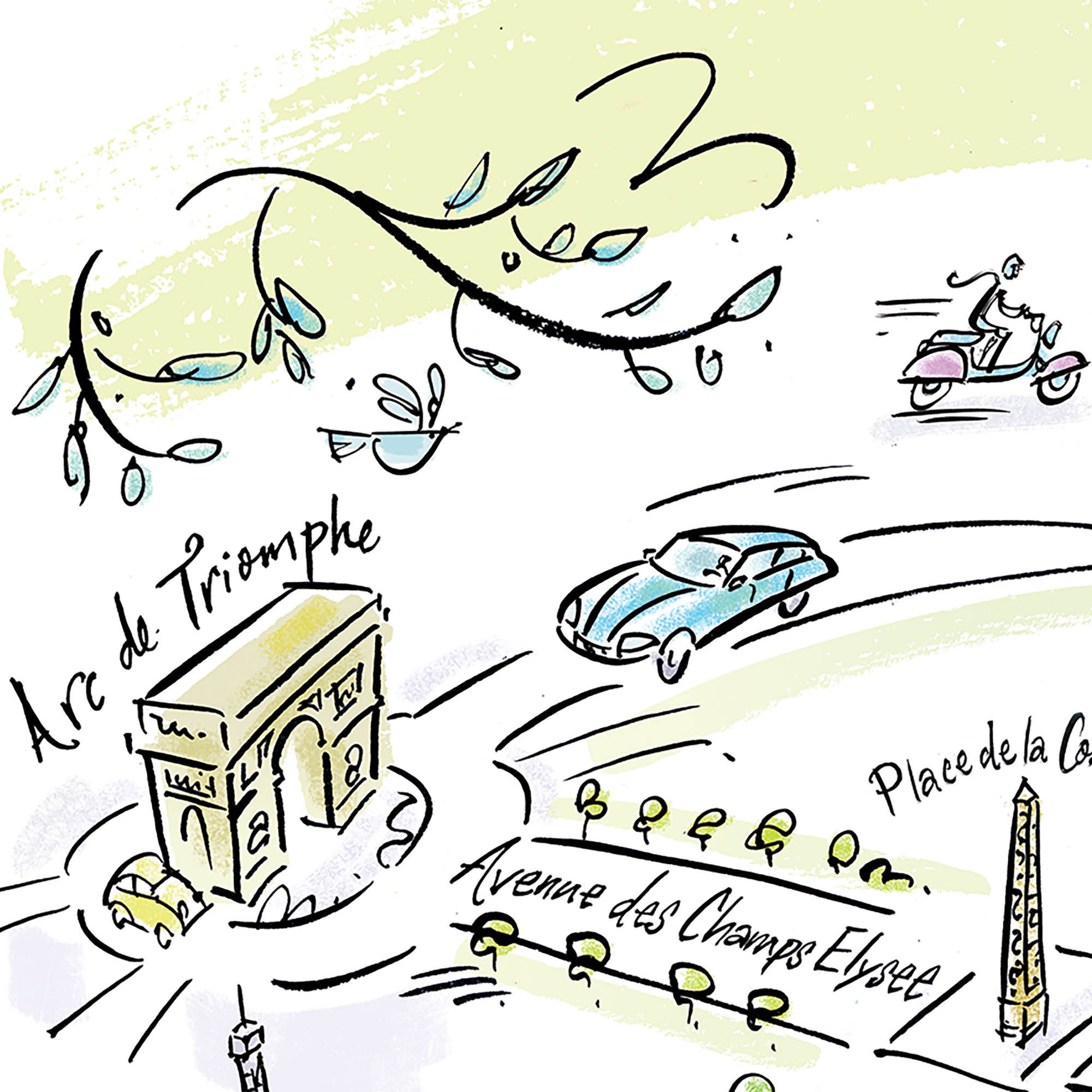 Illustrated Map of Paris- Signed Limited Edtion Print by Inky Mitch ...