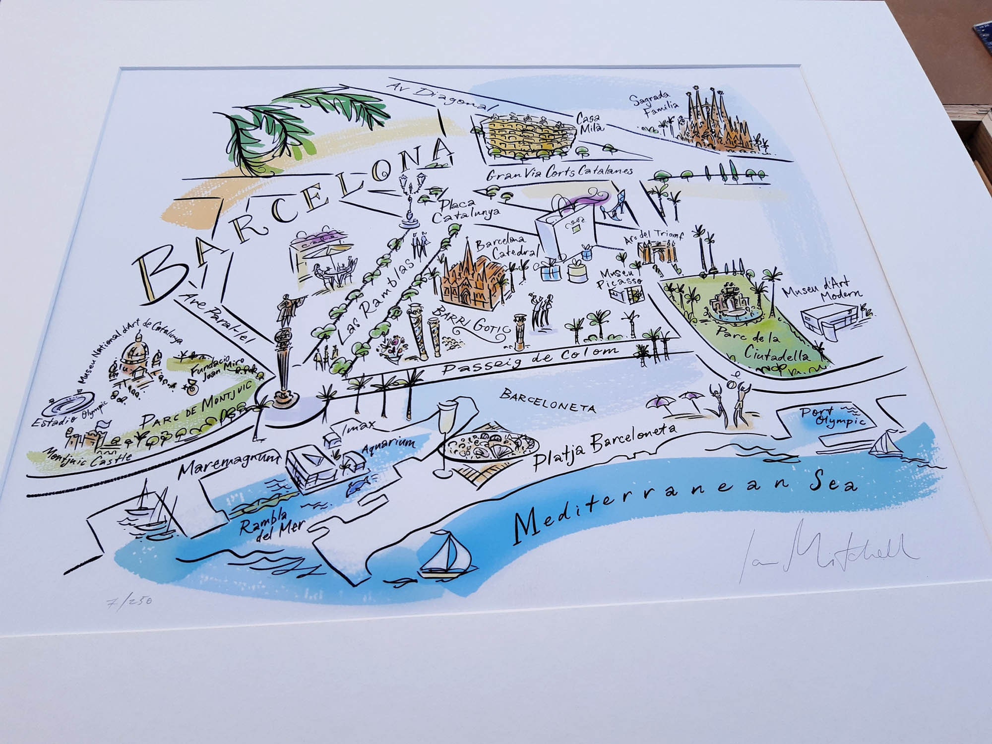 Illustrated Map of Barcelona by Inky Mitch. Signed Limited Edition ...