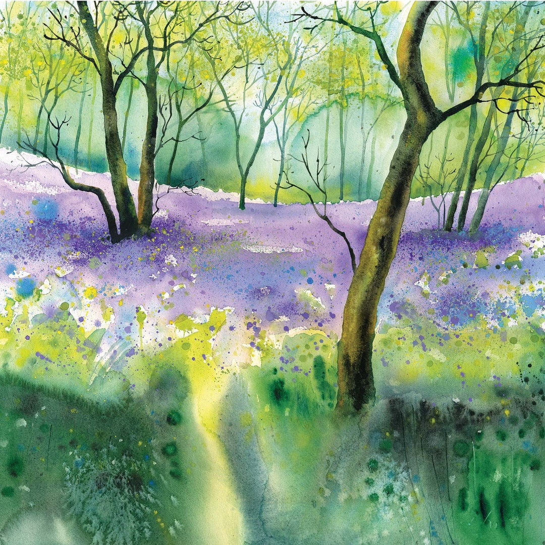 Bluebell Wood Watercolour Print - Etsy
