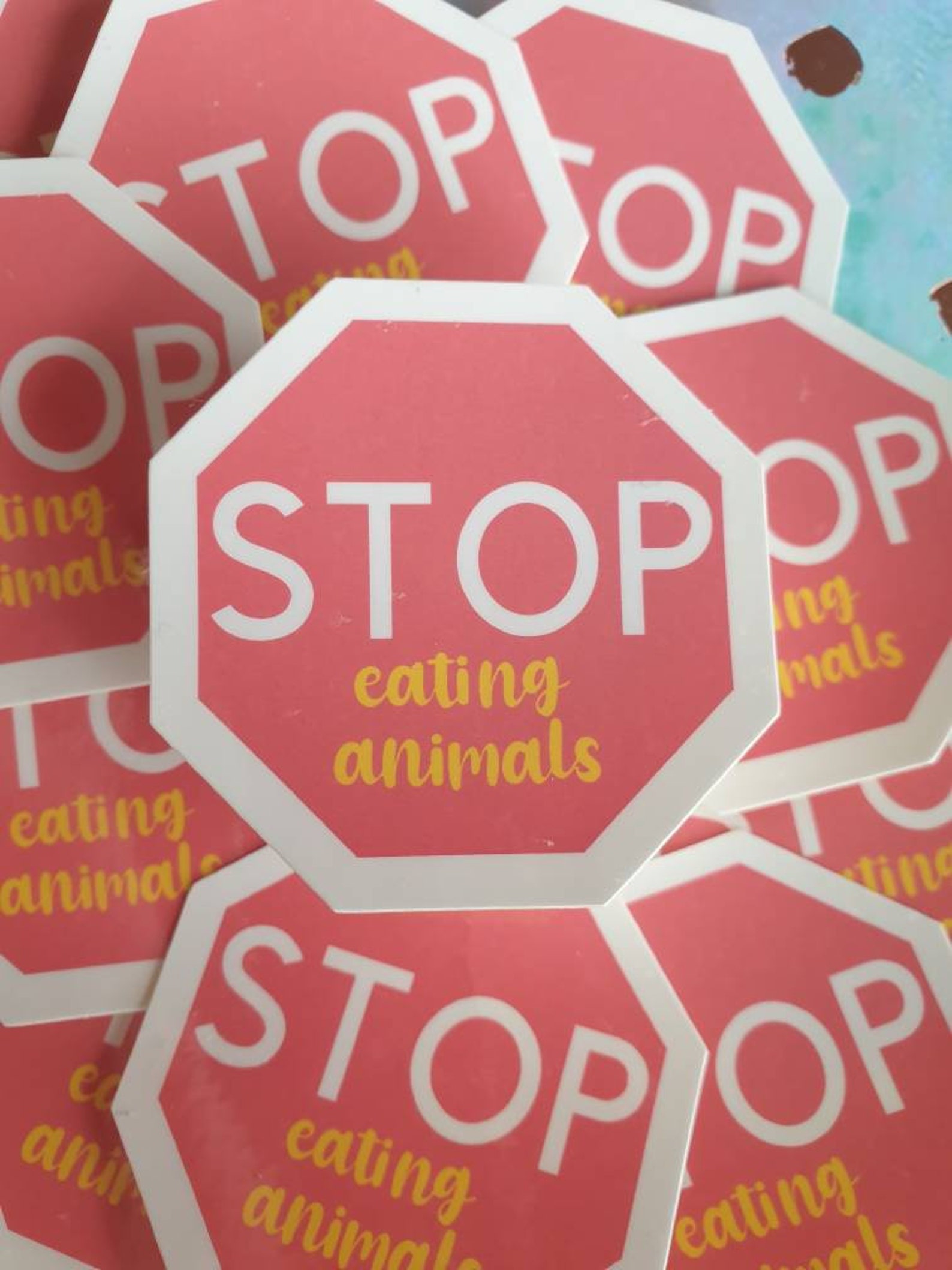 Vegan Activism Sticker Medium STOP Eating Animals Road - Etsy UK