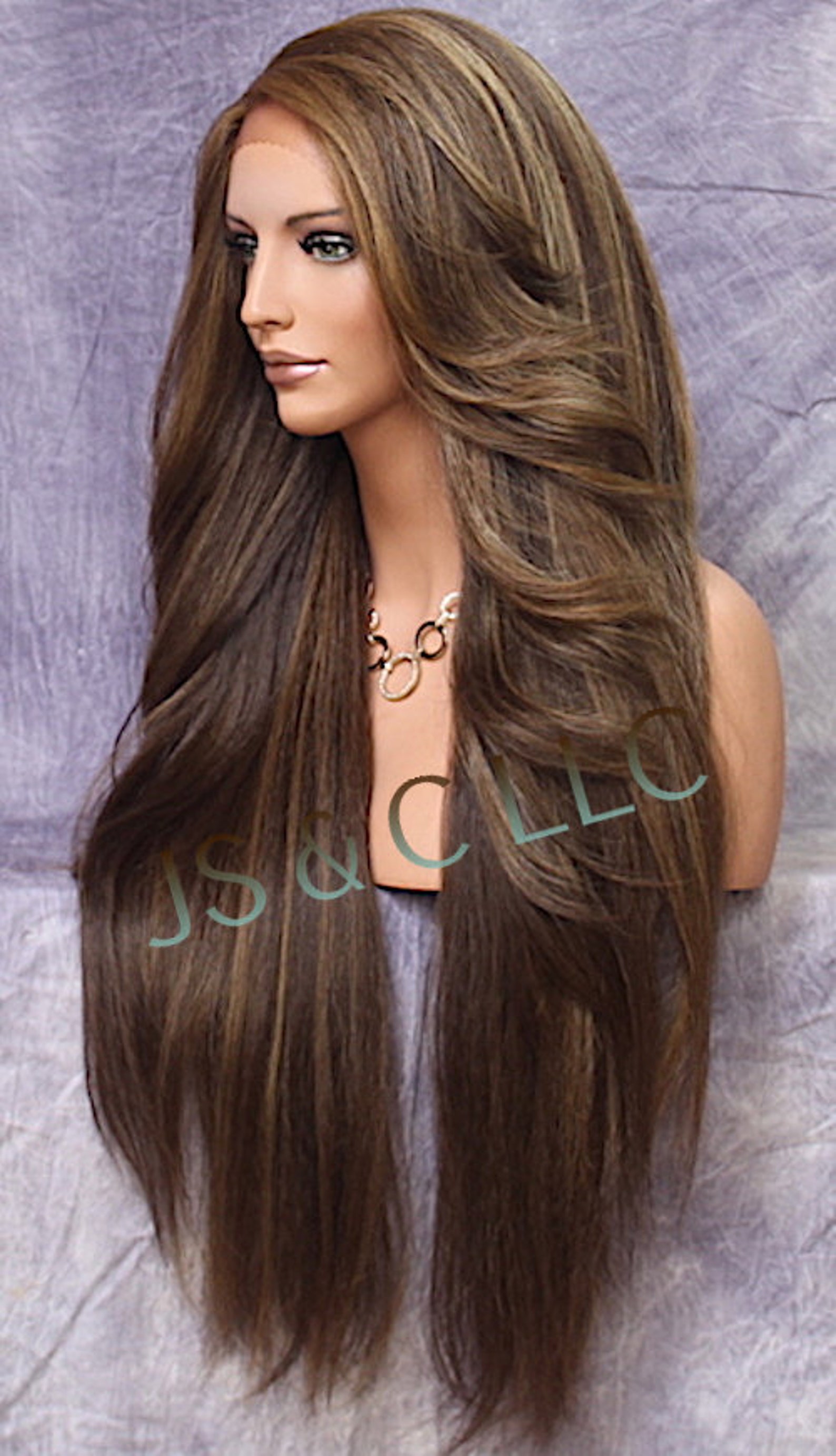 40 Extra Long Human Hair Blend Full Lace Front Wig - Etsy