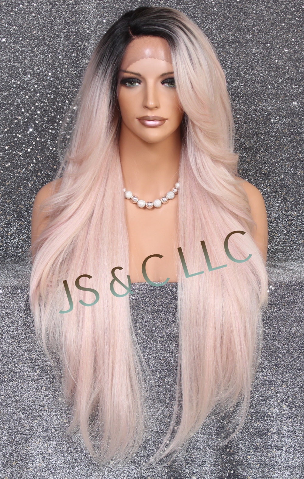 40 Extra Long Human Hair Blend Full Lace Front Wig - Etsy