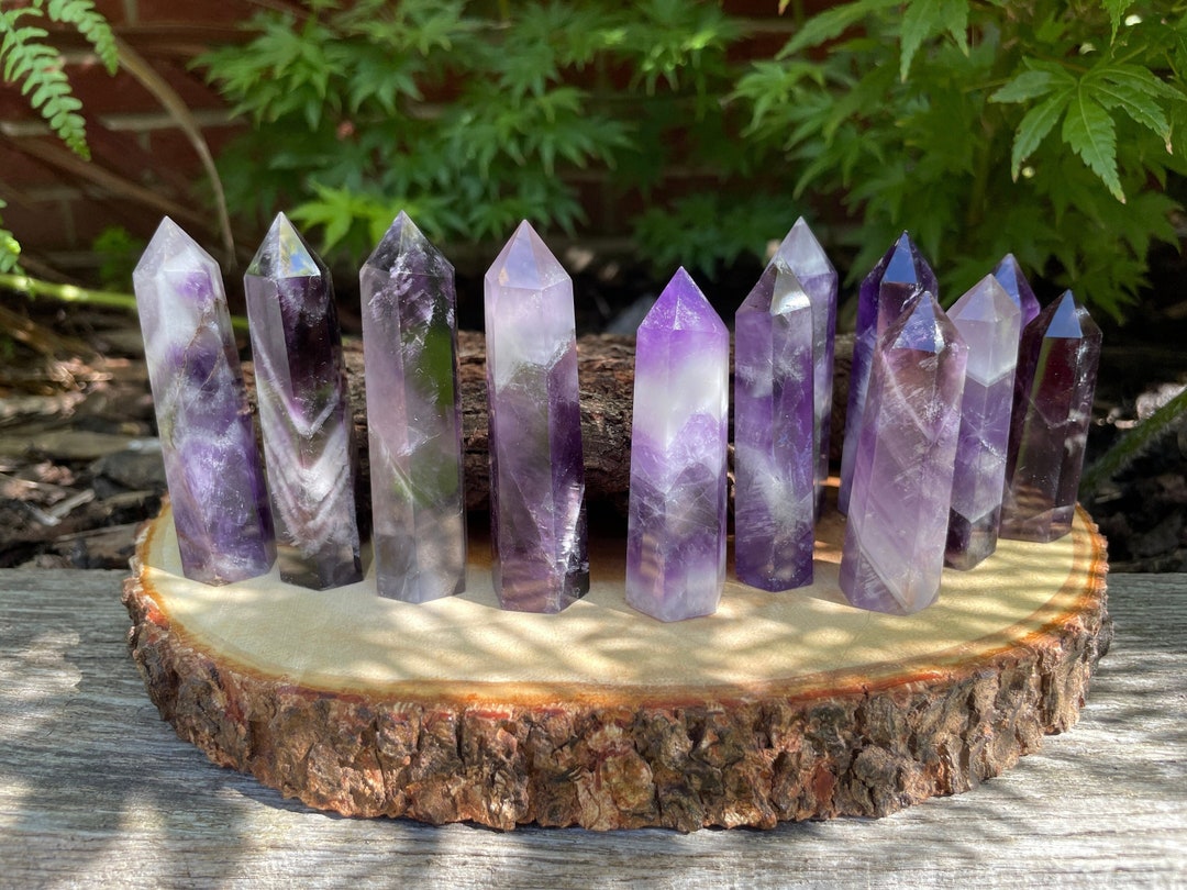High-grade Amethyst Obelisk Crystal Wand Healing Stone for Spiritual ...
