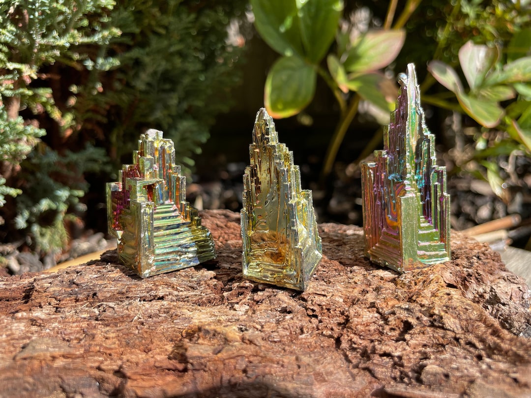 Bismuth Rainbow Tower | Natural Mineral | Metal Mineral Pyramid for ...
