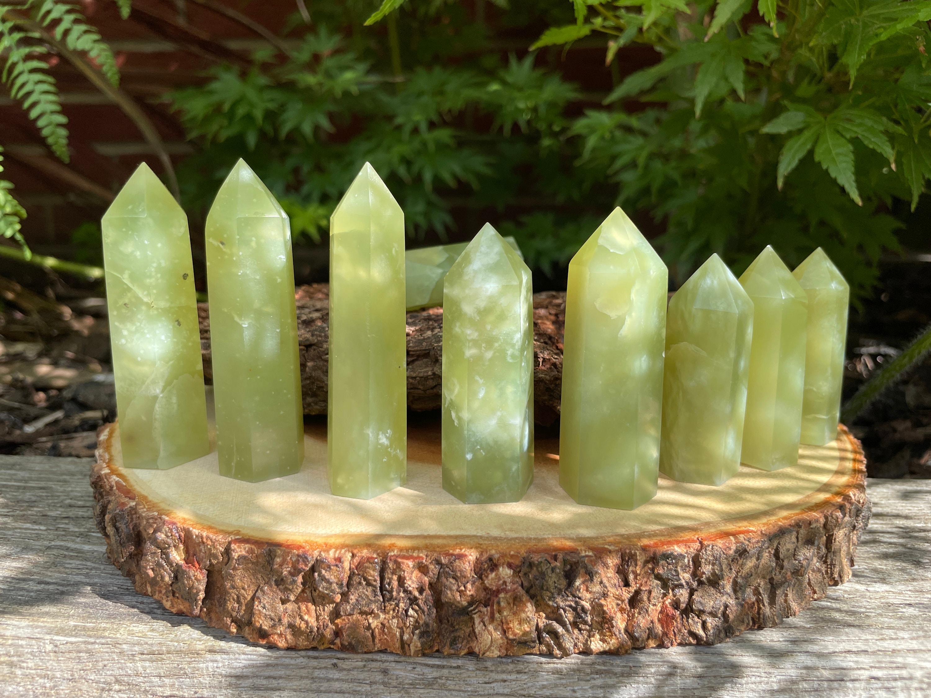 A Grade Light Green Jade Tower Natural Stone Point - Etsy
