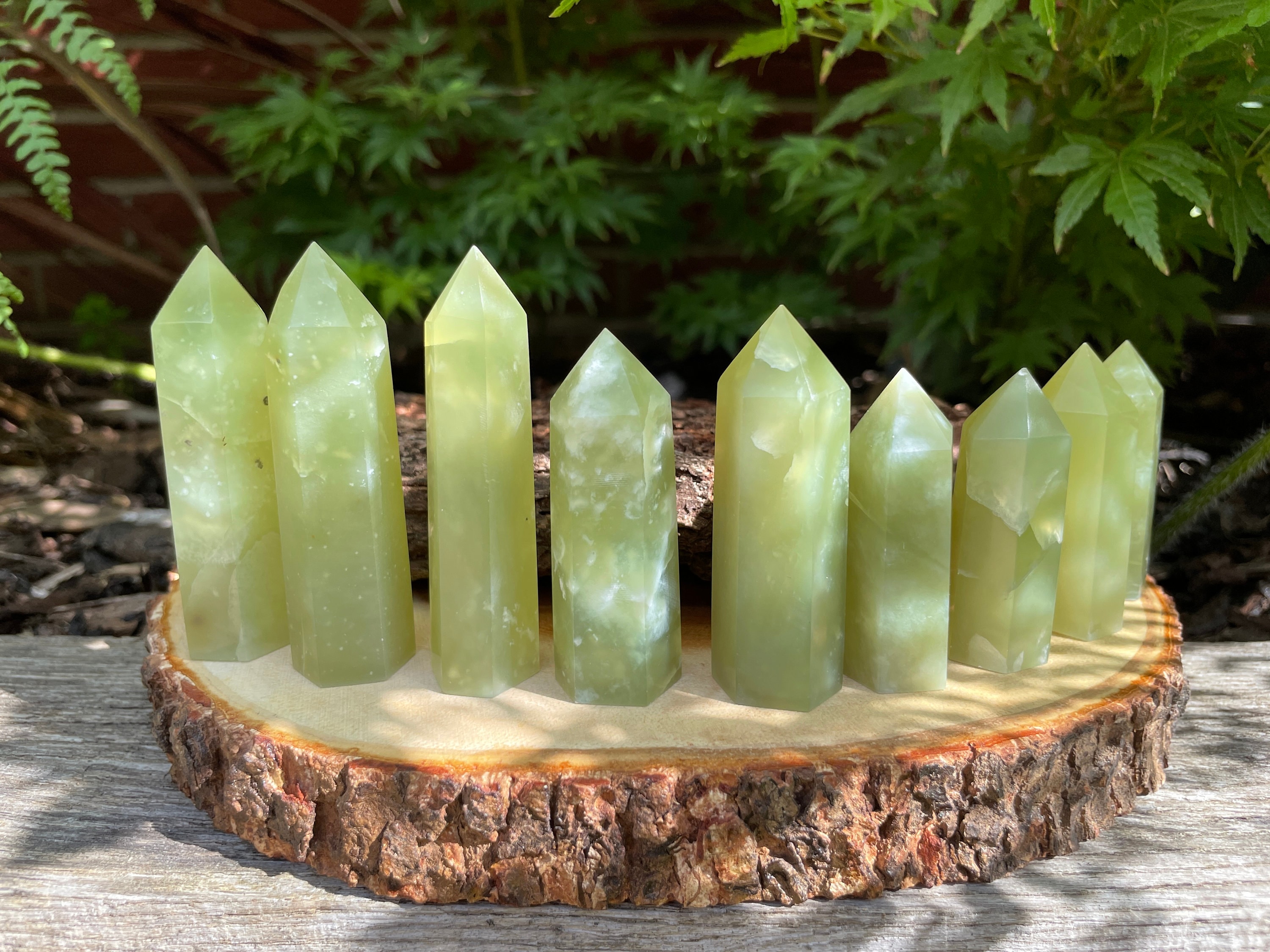 A Grade Light Green Jade Tower Natural Stone Point - Etsy