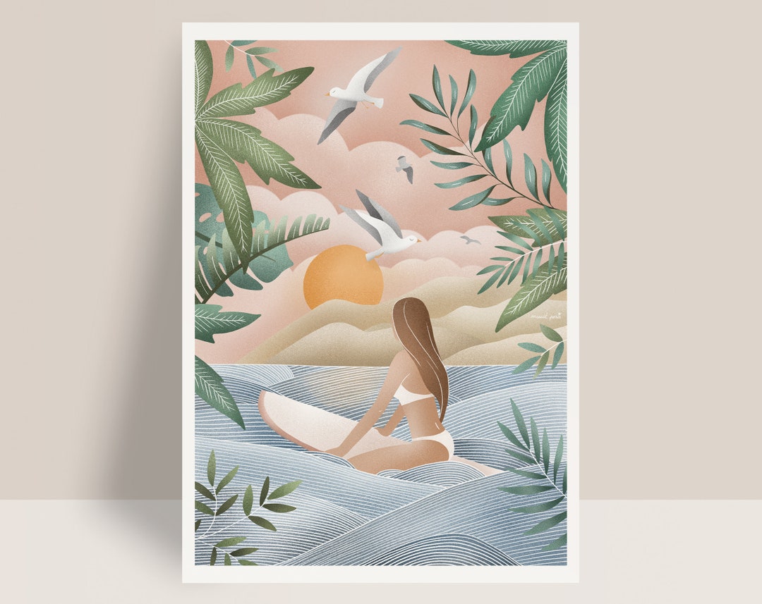 Boho Surf Poster - Etsy
