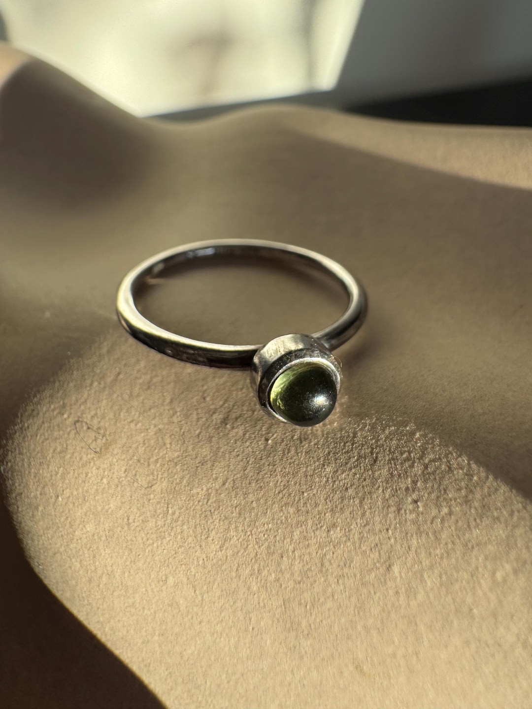 Retired Hans Henrik Nygaard Bullet Dark Green Silver Stacking Ring 9US ...