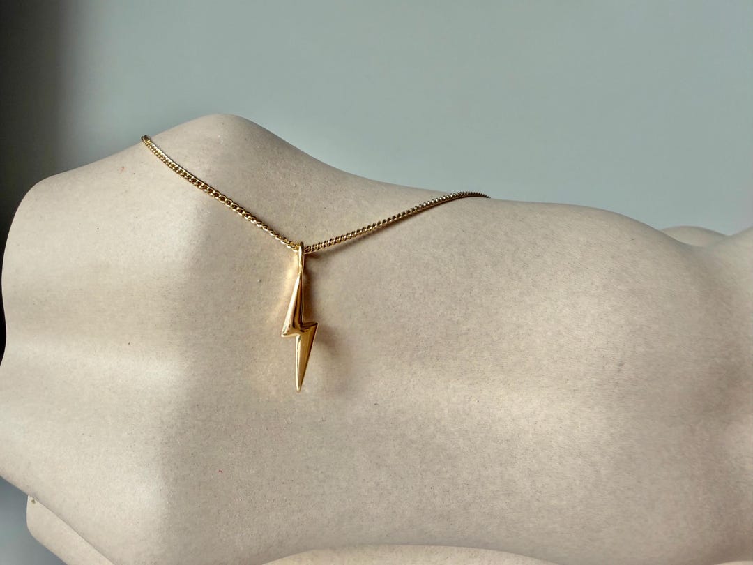 Minimaliat Gold Plated Silver Lightning Bolt Pendant 925 and Pilgrim ...