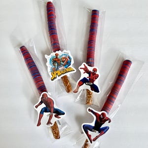 Spider-man Chocolate Pretzel Rods - Dozen (12) - Etsy