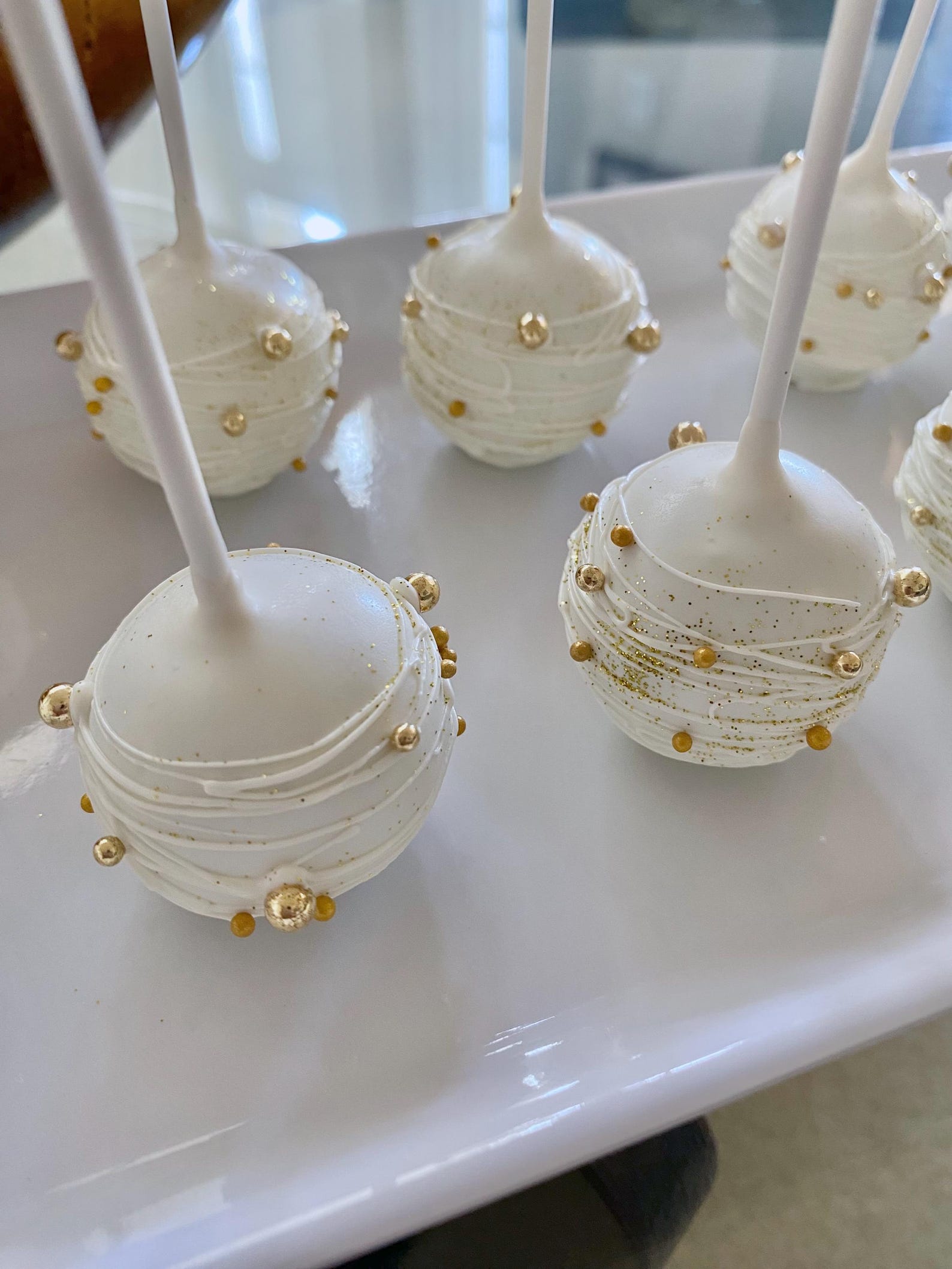 White Gold Cake Pops : Party Favors (dozen) - Etsy