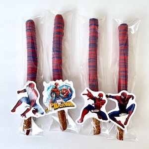 Spider-man Chocolate Pretzel Rods - Dozen (12) - Etsy