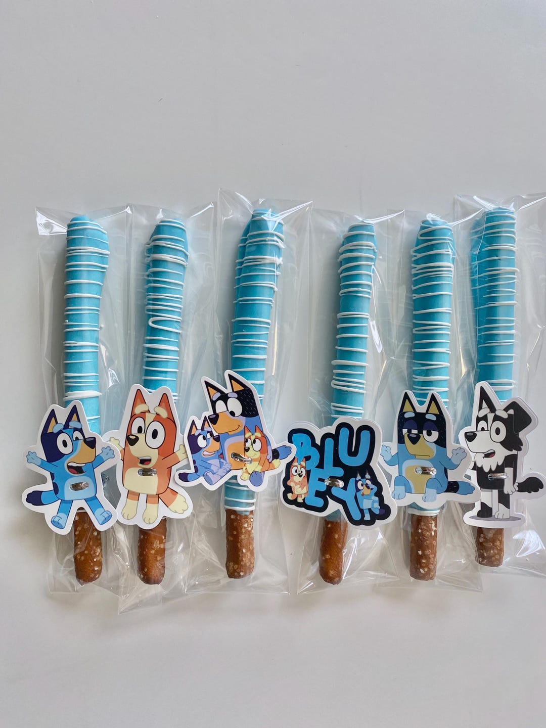 Bluey Chocolate Pretzel Rods - Dozen (12) - Etsy