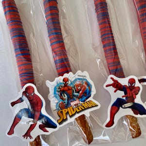 Spider-man Chocolate Pretzel Rods - Dozen (12) - Etsy