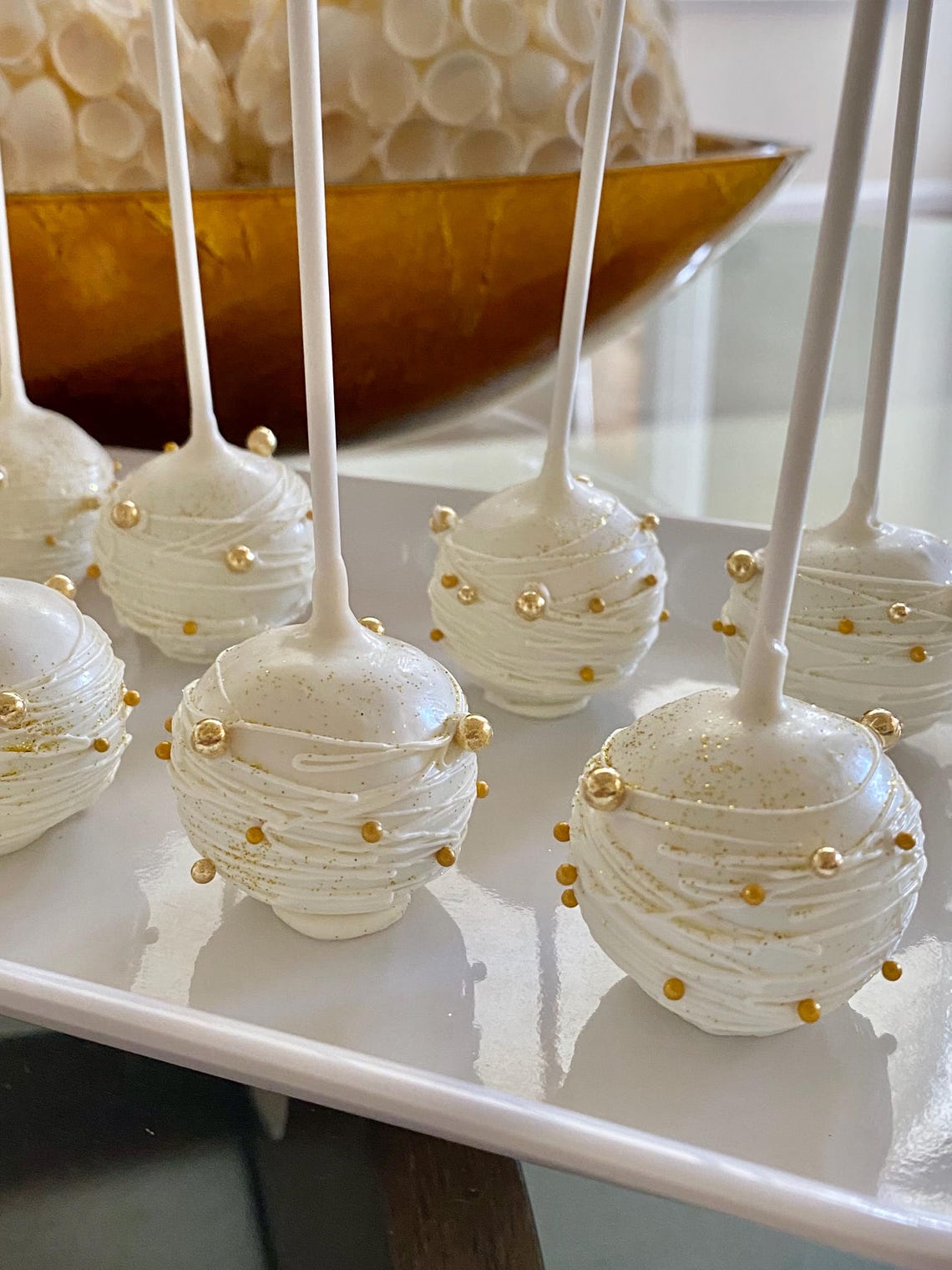 White Gold Cake Pops : Party Favors (dozen) - Etsy